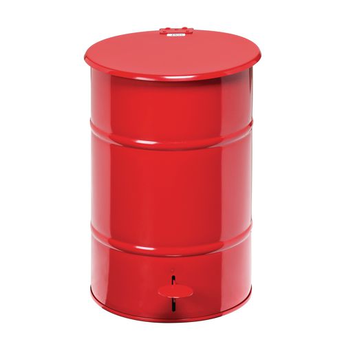 Waste Bin Red 475 X 360 X 360mm With Foot Pedal For Easy Opening - Hunt ...
