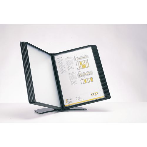 Easy Mount A4 Desk Display Unit With 10 Black Pockets - Hunt Office Ireland