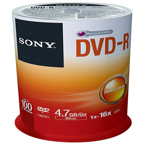 Sony DVD-R Recordable 16x - 4.70 GB - Spindle - 120mm - 2 Hour Maximum ...