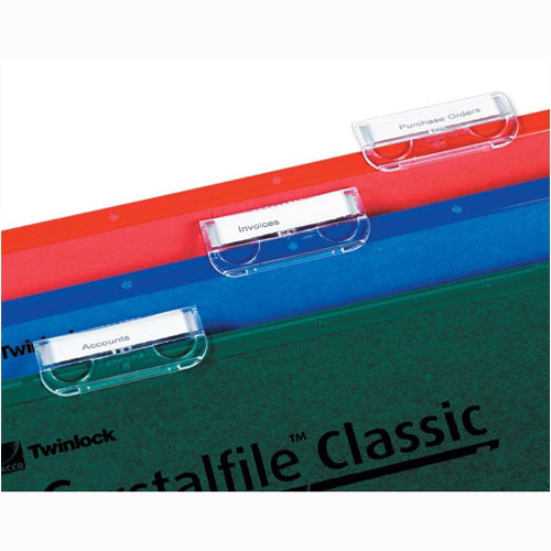 Twinlock Crystalfile Plastic Tabs for Suspension Files Clear 78020 Pack ...