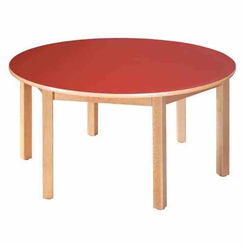 Round Pre-School Table Beech Red 120 Diameter 40cm High TC94002 ...