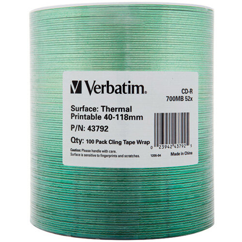 Verbatim CDR 700mb 52X Printable Pack of 100 43792 - Hunt Office Ireland