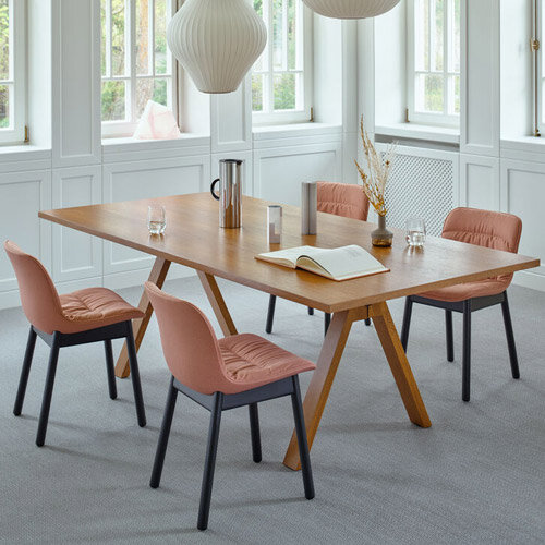 Viga Meeting Table Rectangular Oak Wood Top And Oak Legs HuntOffice Ireland