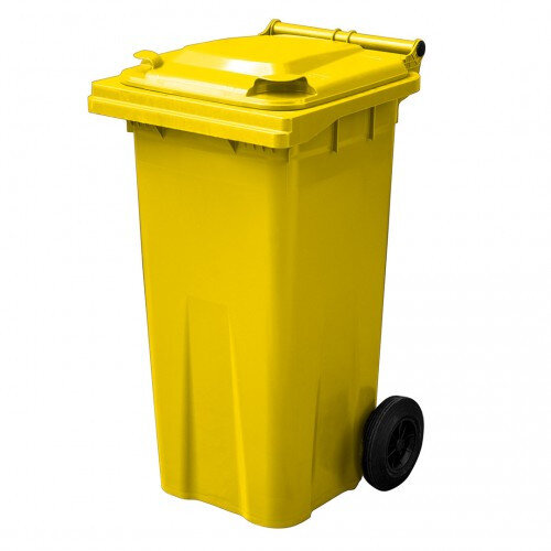 Craemer 2 Wheeled Plastic Bin 140L Yellow - Hunt Office Ireland