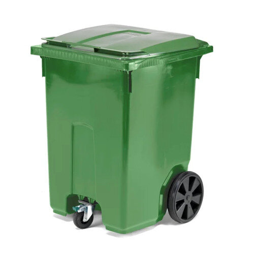 ESE 3-Wheeled Plastic Bin 360L Green - Hunt Office Ireland