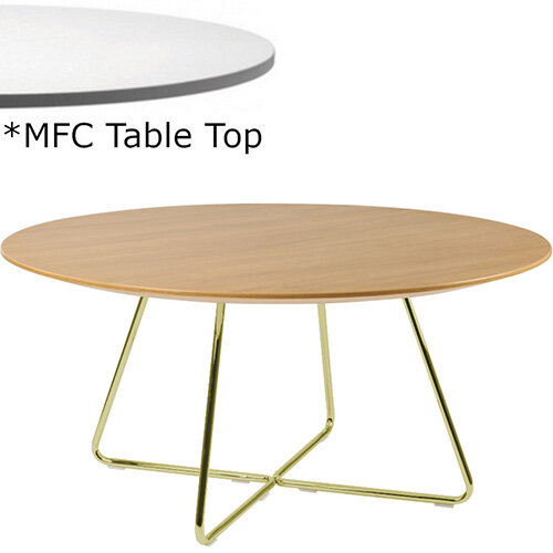 Frovi WIRE Round Coffee Table With Vintage Brass WIRE Frame & MFC Top ...