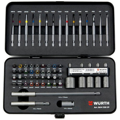 Wurth Bit Assortment - Bit-MIX-SET-59PCS Ref. 061425059 - Hunt Office ...