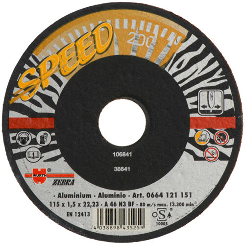 Wurth Speed Cutting Disc for Non-ferrous Metals/Aluminium - CUTDISC-SP ...