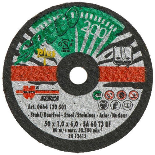 Wurth Cutting Disc Speed Plus for Stainless Steel - CUTDISC-SP-GRN-A2 ...