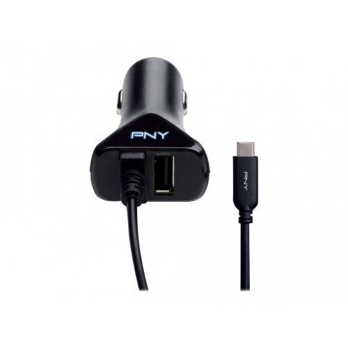 PNY USB C Car charger - Car power adapter - 17 Watt - 3.4 A - 2 output ...