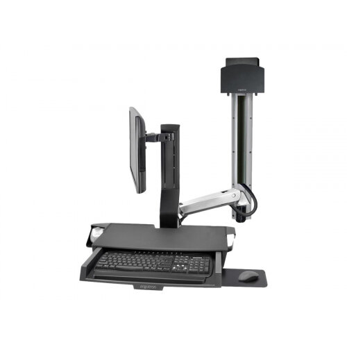 Ergotron SV Combo System with Worksurface & Pan, Small CPU Holder ...