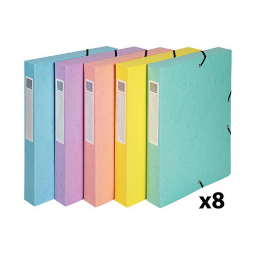 Exacompta Aquarel Exabox 40mm Box File Glossy Card A4 Assorted (Pack of ...