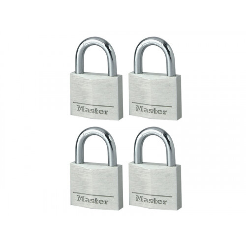 Aluminium 40mm Padlock 4-Pin - Keyed Alike x 4 - Hunt Office Ireland