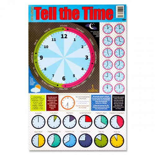 CLEVER KIDZ WALL CHART - TELL THE TIME - Hunt Office Ireland
