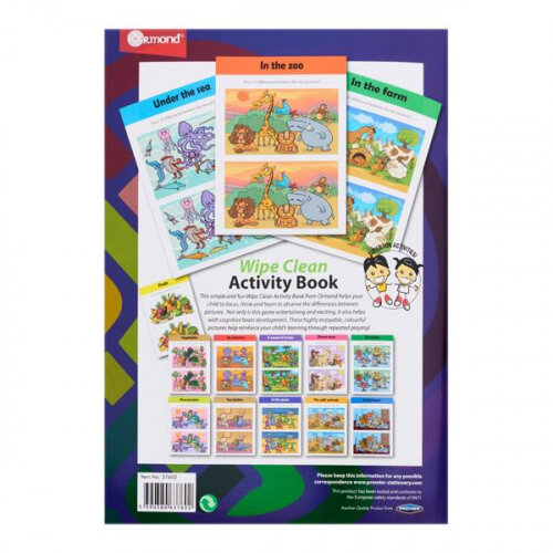 ORMOND A4 14PG WIPE CLEAN ACTIVITY BOOK - SPOT THE DIFFERENCE - Hunt ...