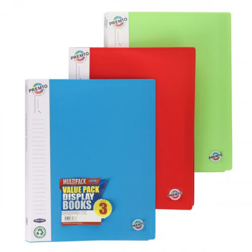 PREMTO S1 PKT.3 A4 POCKET DISPLAY BOOK 20 POCKETS - Hunt Office Ireland