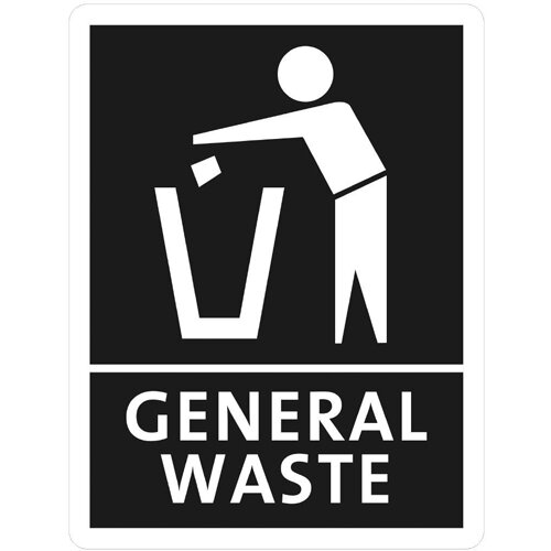 Jantex Slim Bin General Waste Label - HuntOffice.ie