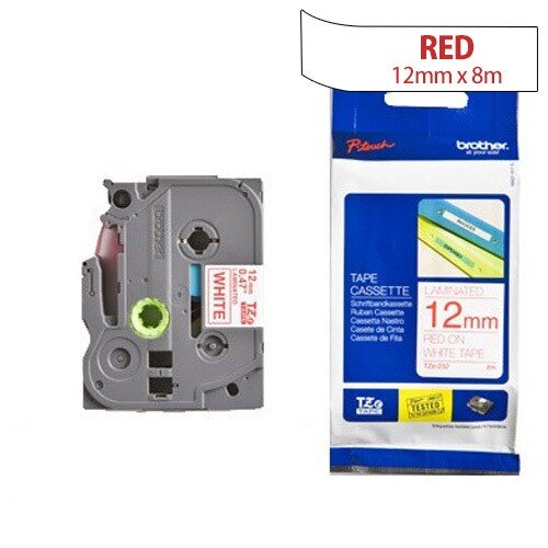 Brother TZ232 P-touch TZ Tape 12mm x 8m Red on White - Hunt Office Ireland