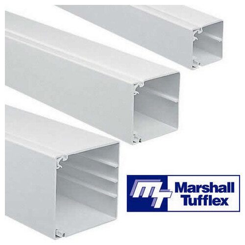 50mm x 50mm PVC Maxi Trunking 3m lgth- White - Hunt Office Ireland