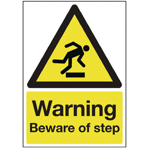 Safety Sign Warning Beware Of Step A5 PVC - Hunt Office Ireland