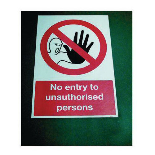 Sign No Entry To Unauthorise 400X600 Floor Vinyl - Hunt Office Ireland