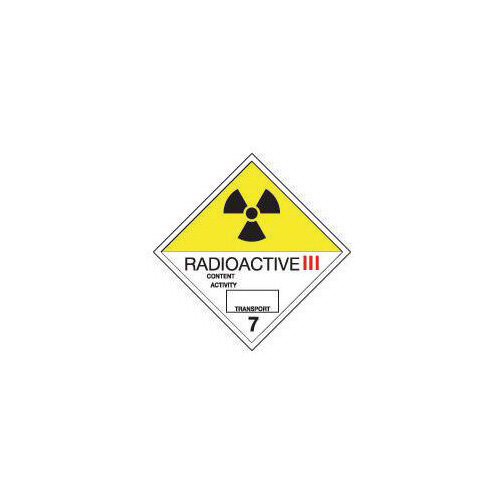 ADR RID IDGM IATA & ICAO Hazardous Substance Sign Label Radioactive 3 ...