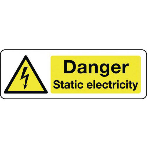 Self Adhesive Vinyl Electrical Hazard Sign Danger Static Electricity ...