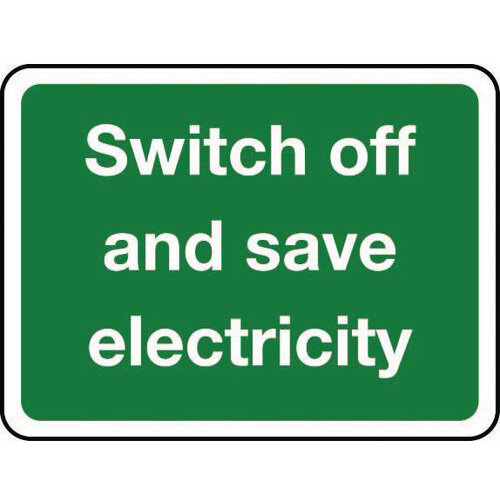 Sign Switch Off And Save Self-Adhesive Vinyl 100X75 - Hunt Office Ireland
