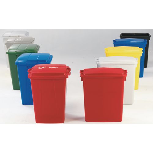 Colour Coded Recycling Bins With Lids 90L Blue - Hunt Office Ireland