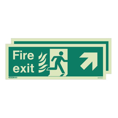 Double Sided Nhs Htm 65 Exit Sign Fire Exit Arrow Up Right Hxw ...