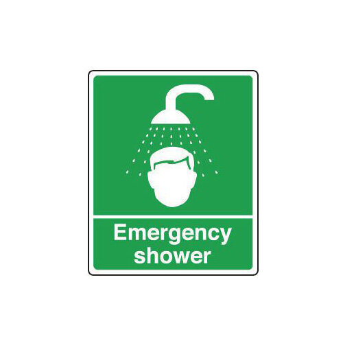 PVC Safe Condition And First Aid Sign Emergency Shower Text And ...