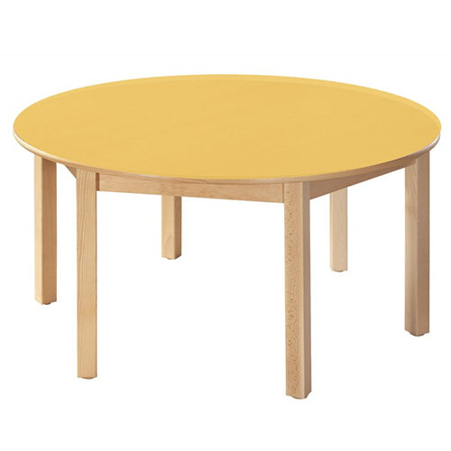 Round Primary School Table Beech Yellow 120cm Diameter 76cm High ...