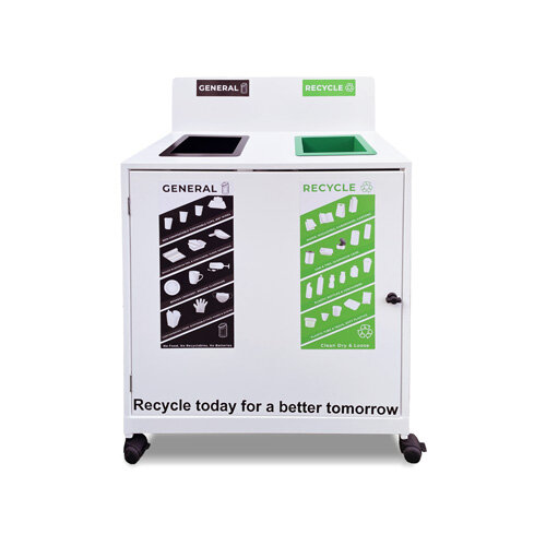 Dual-Sort Recycling Station H1150 x W820 x D380mm 80 Litre x 2 ...