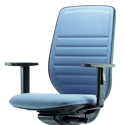 Uno Ergonomic Swivel Office Chair with upholstered Back, Black Base & Frame
