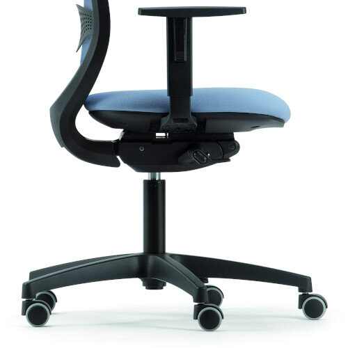 Uno Ergonomic Swivel Office Chair with upholstered Back, Black Base & Frame
