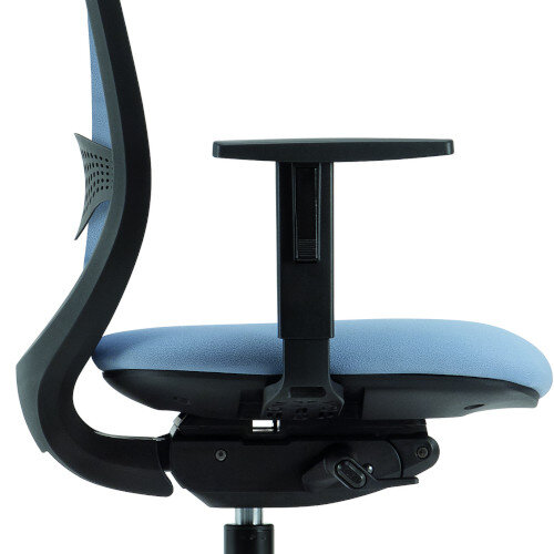 Uno Ergonomic Swivel Office Chair with upholstered Back, Black Base & Frame